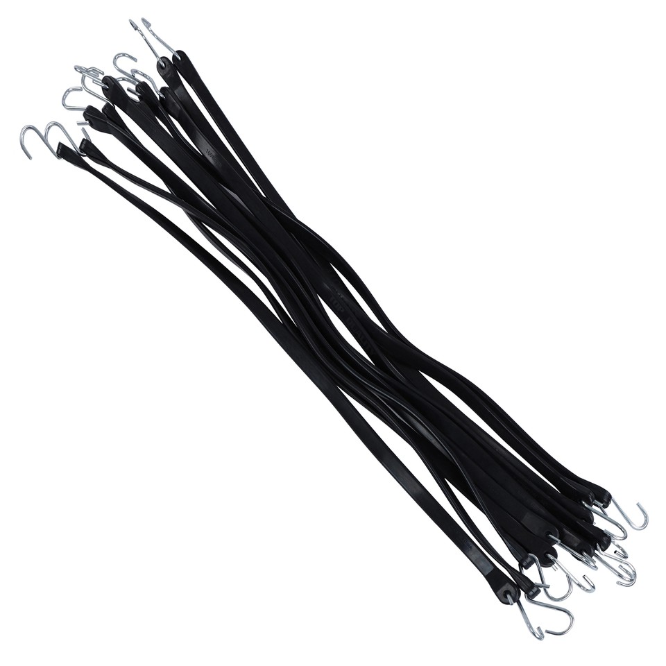 ABN EPDM Rubber Tie Down Straps with Hooks - 10in Black Rubber Bungee ...