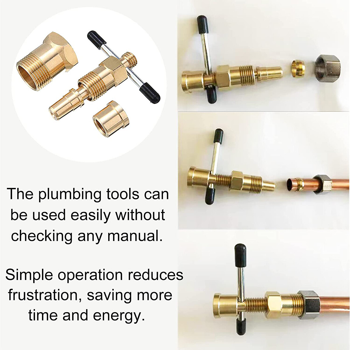 1/2"&3/4" Olive Puller Remover Tool Solid Brass Copper Pipe Compression ...