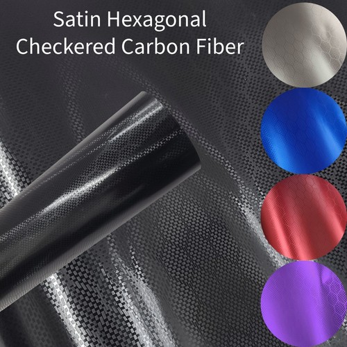 Satin Hexagonal Hexagon Checkered Carbon Fiber CF Vinyl Car Wrap ...