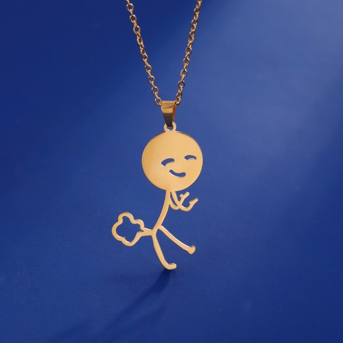 HotFunny Farting Stickman Necklace Fashion Stainless ...