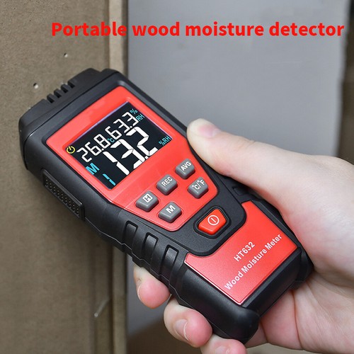 Digital Moisture Meter Humidity Tester Hygrometer Detector Brick Tools ...