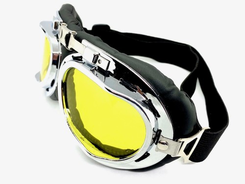RETRO Style MOTORCYCLE Night Riding Padded Protective GOGGLES Fit Over ...