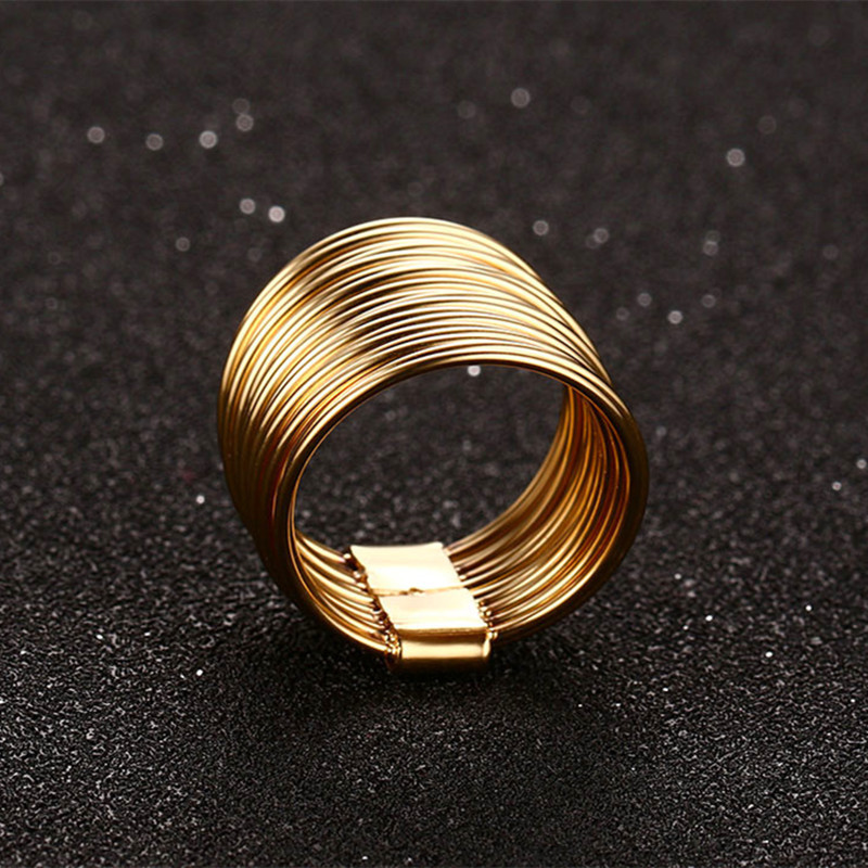15mm Gold Plating Engagement Multi-rings Men Women Stainless Steel Band ...