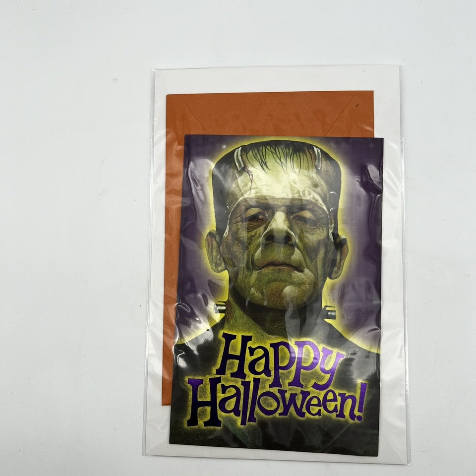 UNIVERSAL MONSTERS FRANKENSTEIN MONSTER Halloween Greeting Card Unused ...
