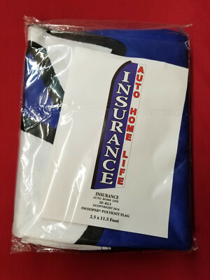Large Advertise Sign Message Banner Feather Swooper Flag Insurance Auto ...