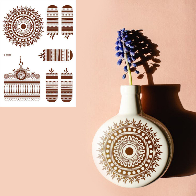 Lace Rose Henna Tattoo Stickers Women Body Chest Art Temporary Tattoo ...