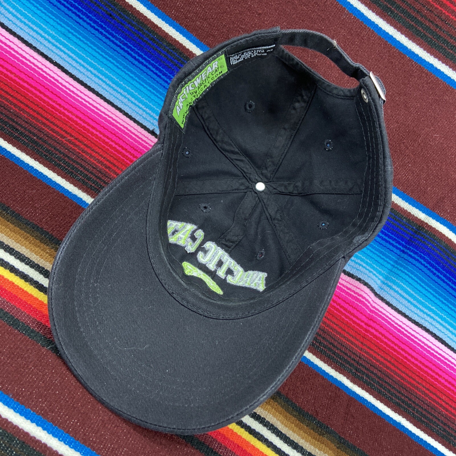 Vtg ArcticWear Arctic Cat Spell Out Adult Hat Strap Back Baseball Cap Black | eBay