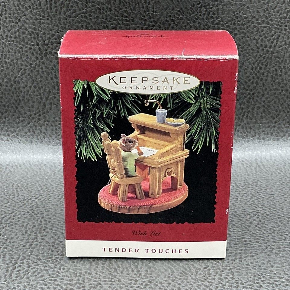 Vintage 1995 Hallmark Keepsake Wish List Mouse Ornament Tender Touches ...