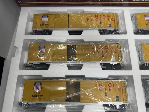 MTH Premier 20-9007 Union Pacific UP 50' double-door box car 6-car set ...