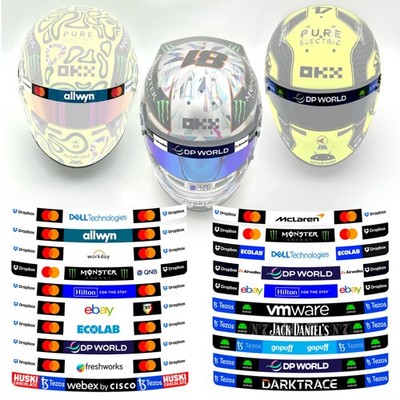 F1 1:2 Mini Helmet Visor Strip Sticker for Mclaren Lando Norris & Oscar ...