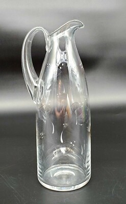 Orrefors Sweden Crystal Pitcher Wine Server Clear Textural Leaves AN.AL ...