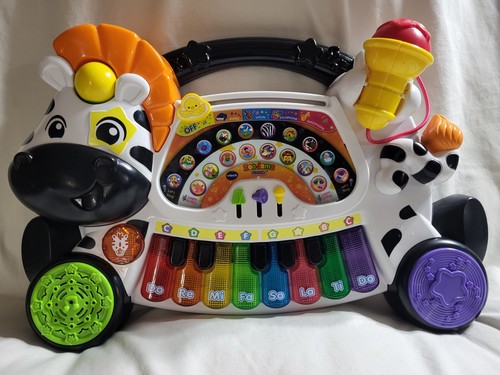 Vtech Zoo Jamz Piano With Microphone. Great Musical Zebra toy . Ages 18 ...
