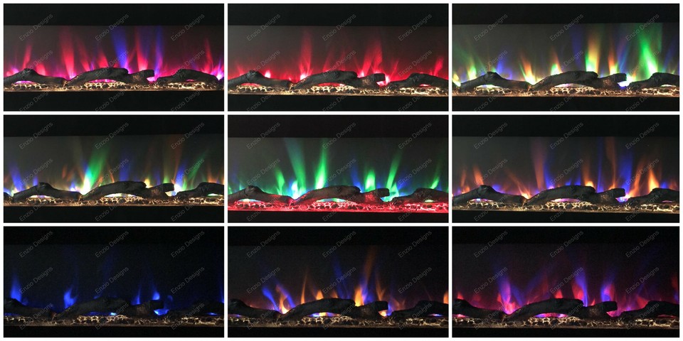 Panoramic Widescreen 72" LED Electric Black Glass Fire - Wall mounted ...