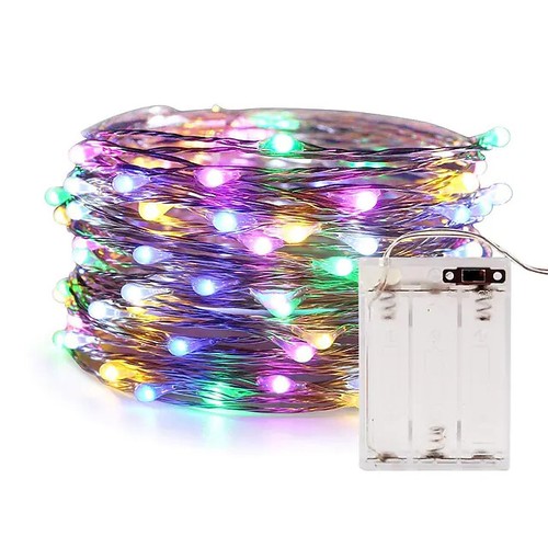 100 Multicolour Micro LED Bulb Copper Wire Led String Light 10M Long Battery Pwr | eBay Australia