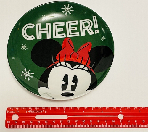 Disney Mickey Green Cheer Appetizer/Dessert Ceramic Plate 5 3/4 inches ...