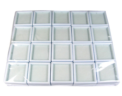 HIGH QUALITY 20 PCS TOP GLASS PLASTIC GEMS JEWELRY DISPLAY JAR BOX ...
