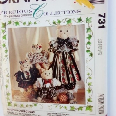 McCall's Sewing Pattern 731 Stuffed Mama Cat & Kittens Uncut | eBay