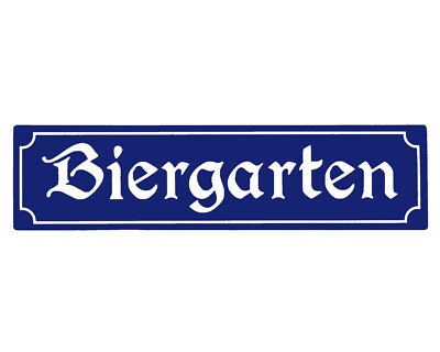 Vintage Retro Blue BIERGARTEN Oktoberfest Beer Garden METAL TIN SIGN ...