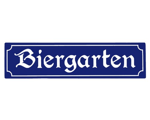 Vintage Retro Blue BIERGARTEN Oktoberfest Beer Garden METAL TIN SIGN ...
