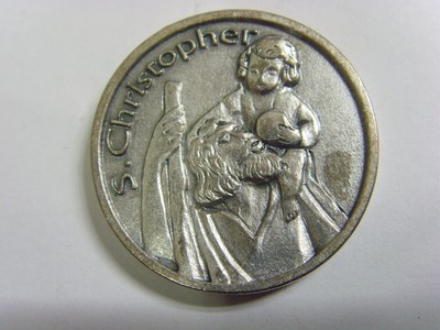 vintag catholic religion faith Saint Christopher heavy large travel ...