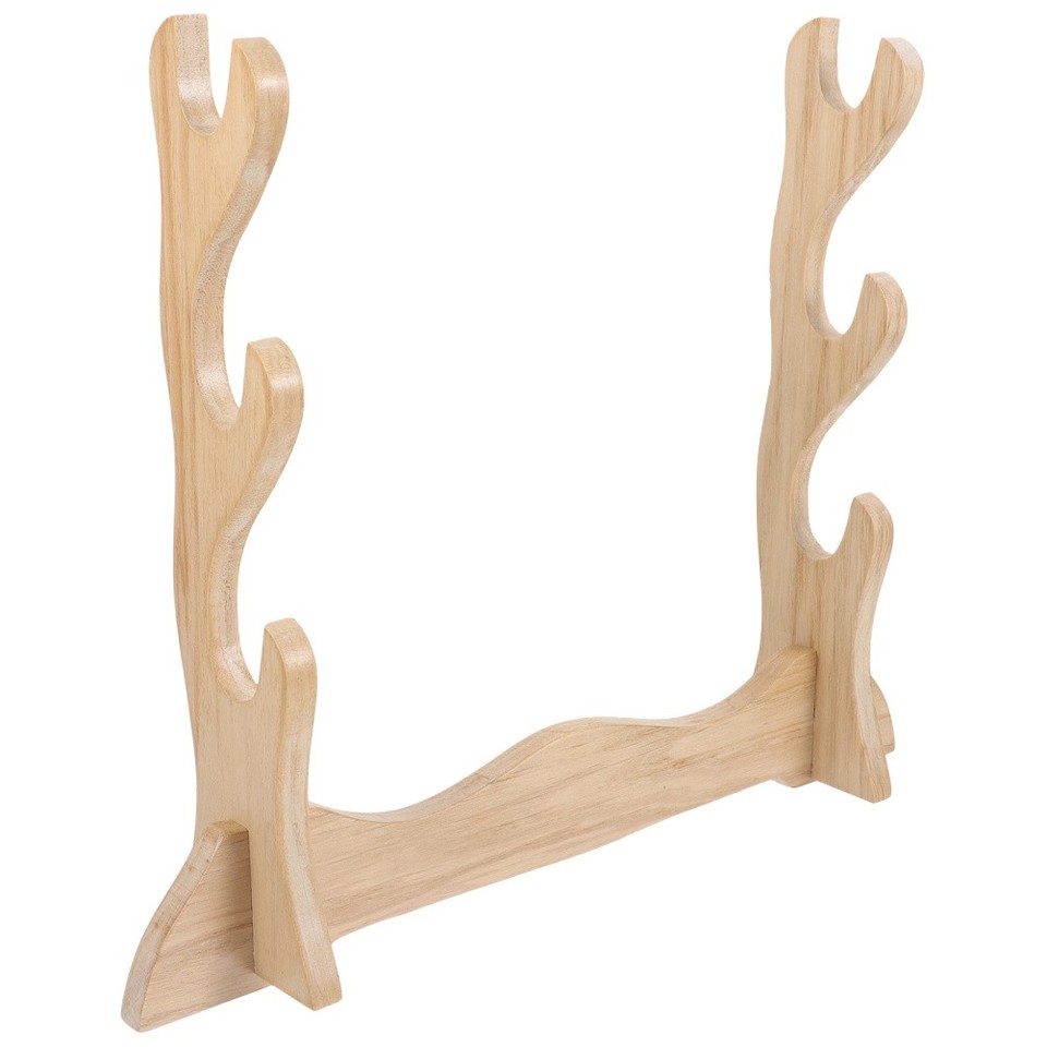 Wooden Sword Rack Decorative Sword Displaying Bracket Desktop Sword ...