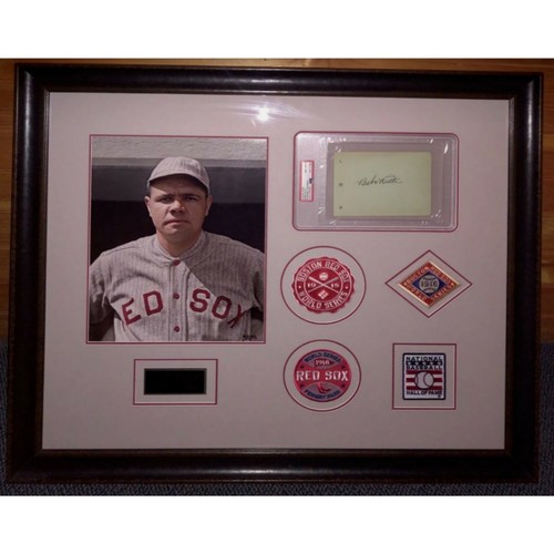 Babe Ruth Auto Presentation PSA 8 JSA Double LOA Red Sox Signed ...