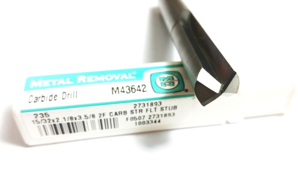 METAL REMOVAL Widia Solid Carbide Straight Flute Drill 15/32″ 140 ...