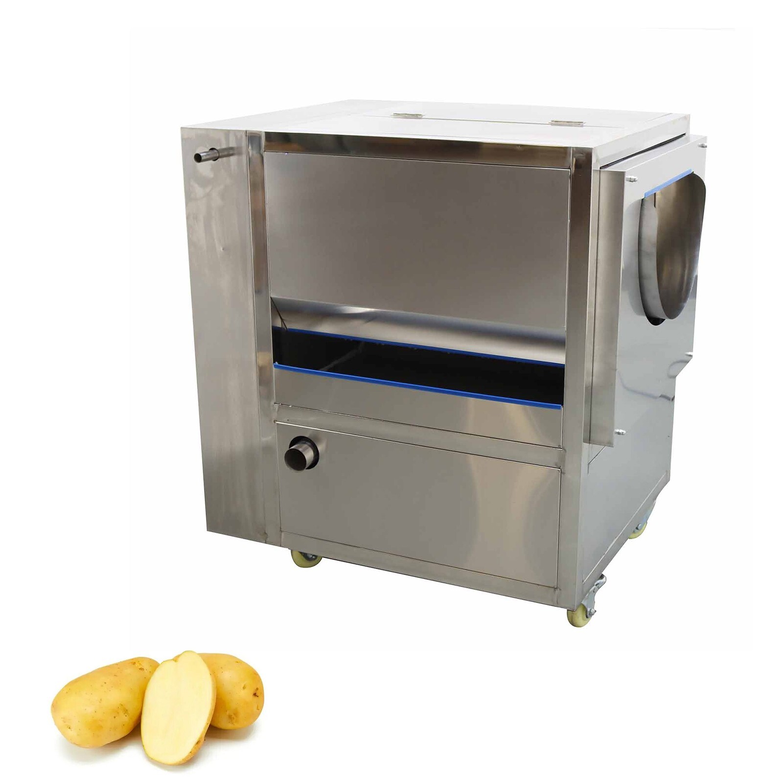 Potato Carrot Brush Roller Cleaning Machine Electric Rolling Peeling ...