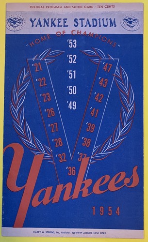 1954 MICKEY Mantle HR #61 New York Yankees baseball Program book Boston ...