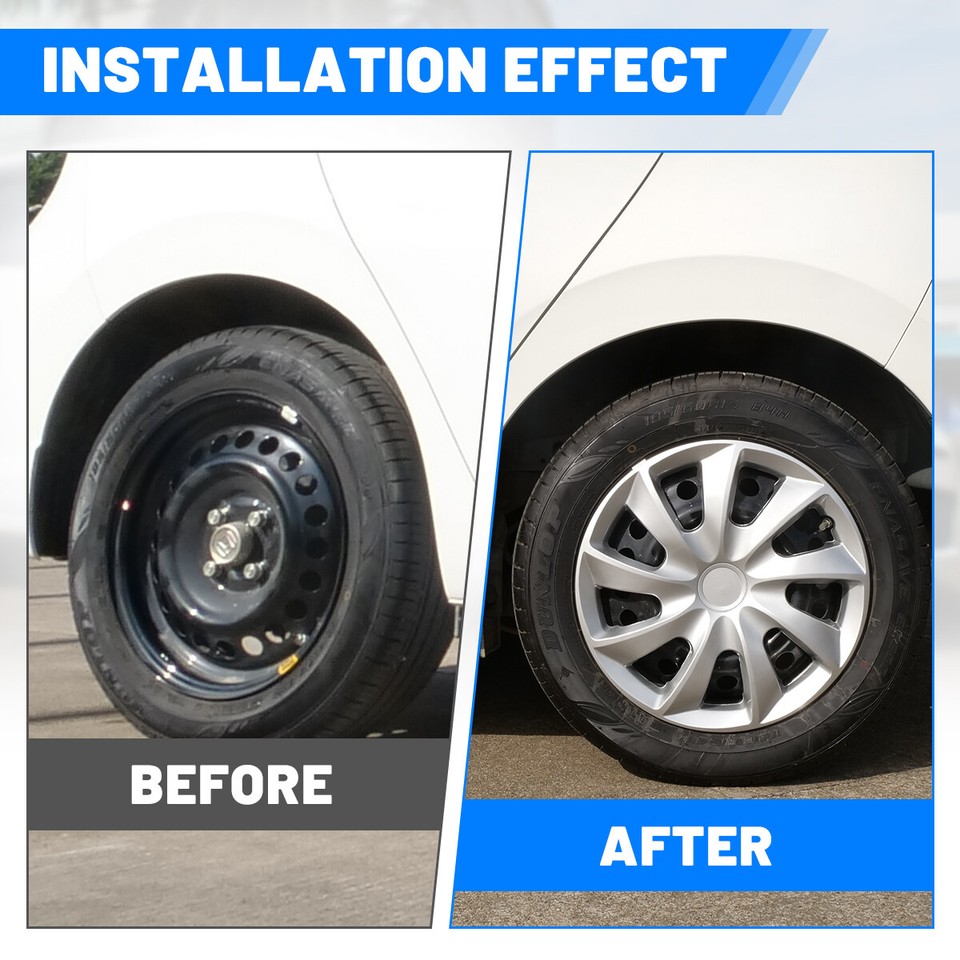 (4-Pack)17 Inch Universal Wheel Covers Snap On Hub Caps Fit R17 Tire ...