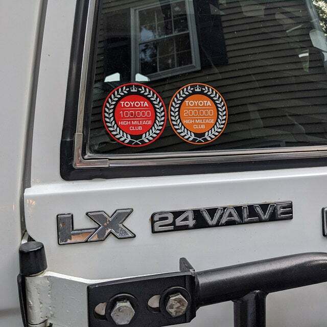 Toyota owners High Mileage Club Sticker Tundra Tacoma 4Runner TRD Land ...