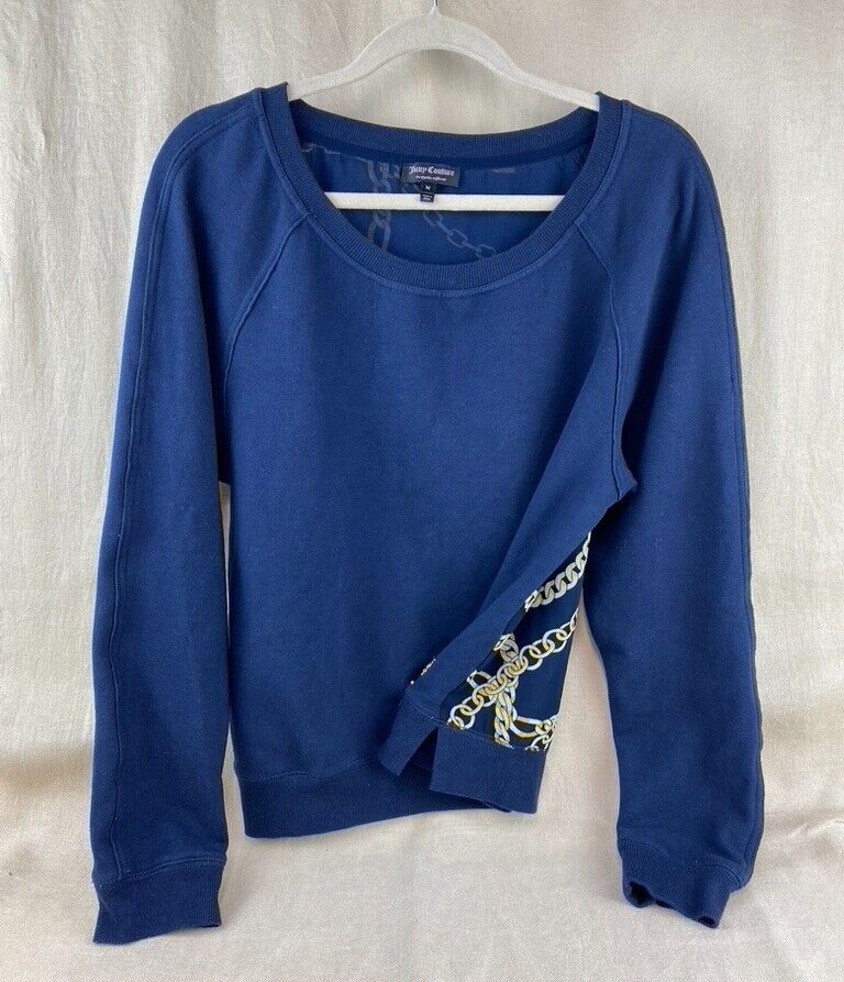 Juicy Couture Gold Chain Print Sweatshirt Pullover Size Medium | eBay