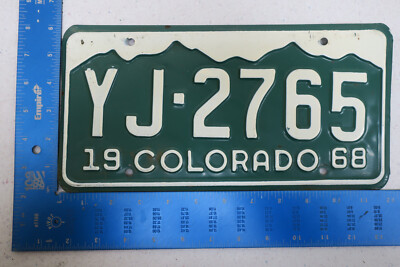 1968 68 COLORADO CO LICENSE PLATE TAG YJ-2765 | eBay