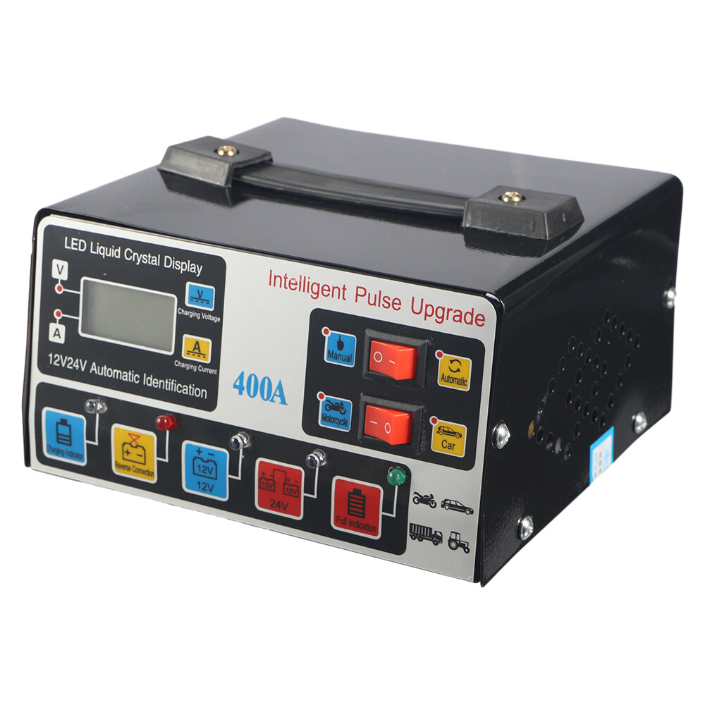 400A Car Battery Charger 12/24V Smart Automatic Intelligent Pulse ...