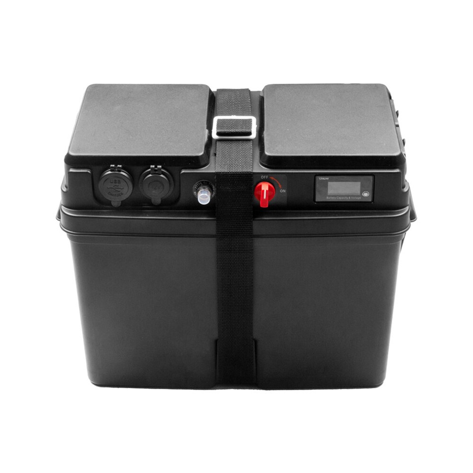 Trolling Motor Battery Power Box Waterproof Storage Box with Voltmeter ...