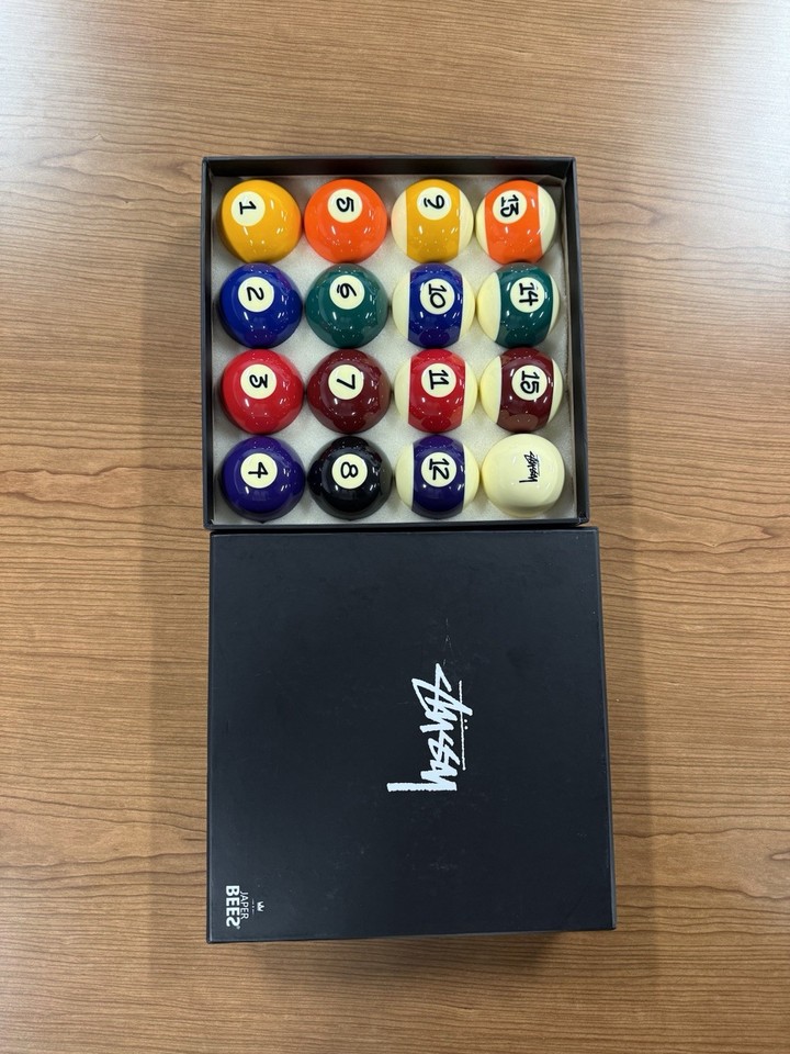Stussy 16 Billiard Ball Set Complete with Branded Box, Stussy 16 ...