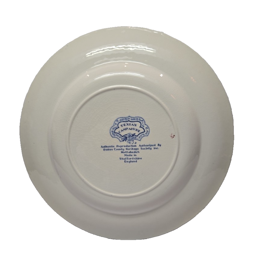 STAFFORDSHIRE TEXIAN CAMPAIGNE Authenic Reproduction Plate Mottahedeh ...