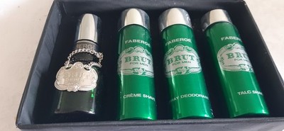Vintage Brut travel set with aftershave, talc, deo spray and shave ...