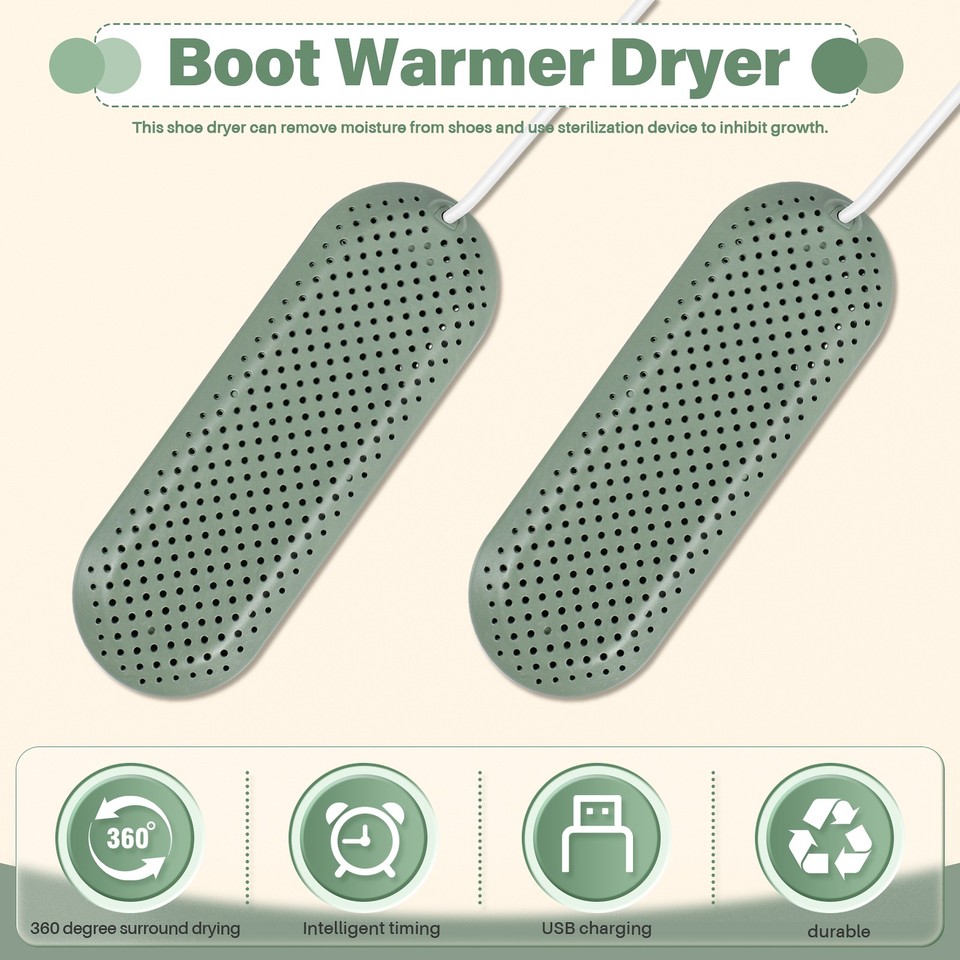 Shoes Dryer,Portable USB Shoe Dryer Intelligent Timing Deodorization ...