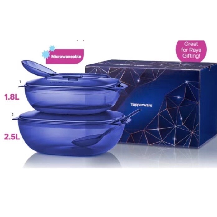 Royale Blue Crystalline Serverware - Tupperware Blue Color Transparent ...
