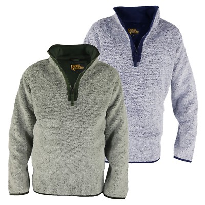 Thick WARM Half Zipped Fleece Jacket Soft Textured Inner Fleece M-2XL ...