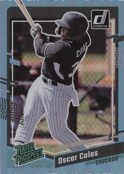 2023 Panini Donruss - Rated Prospect Oscar Colas #66 Holo Carolina Blue ...