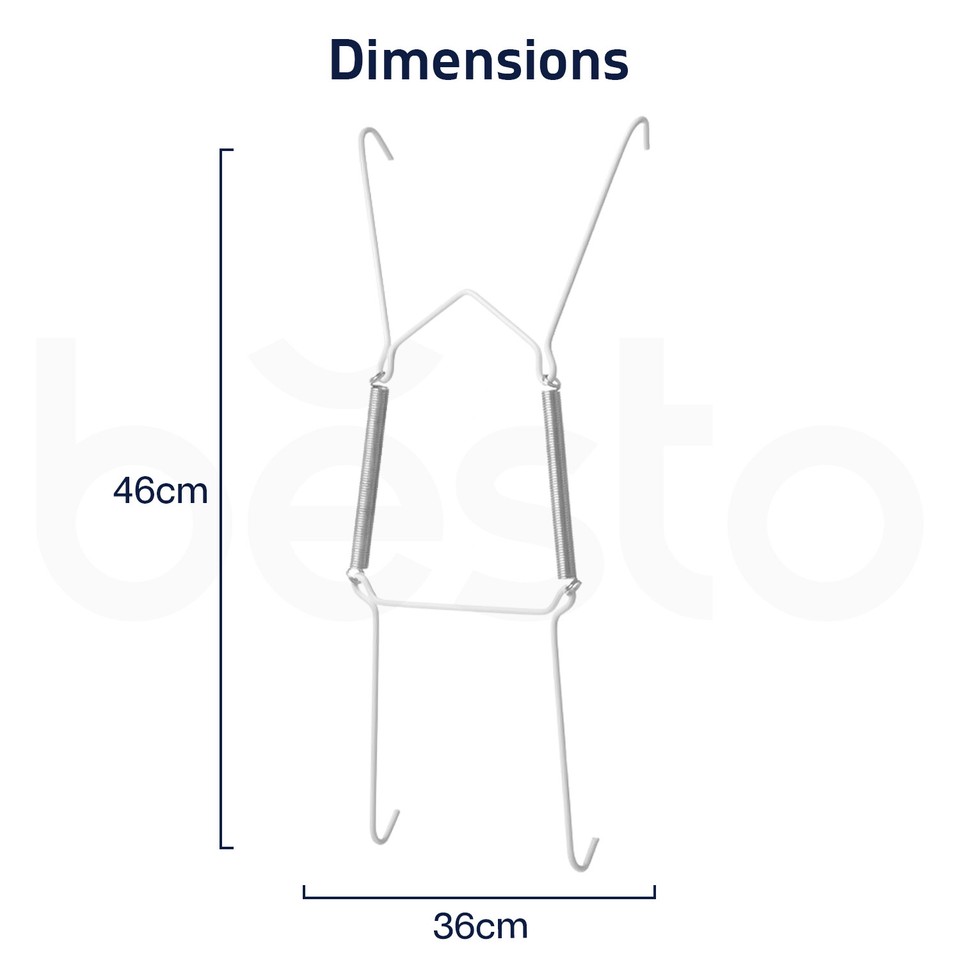 Wire Plate Holder Hanger Wall Display Hanging Art Deco White Adjustable ...