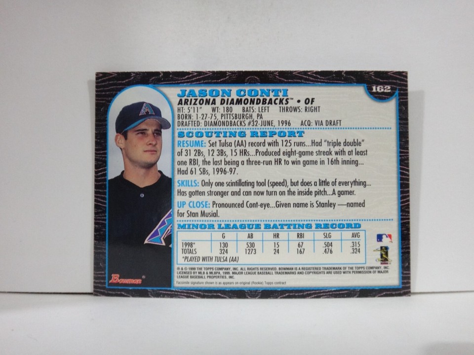 1999 Bowman International Arizona Diamondbacks Baseball Card #162 Jason ...