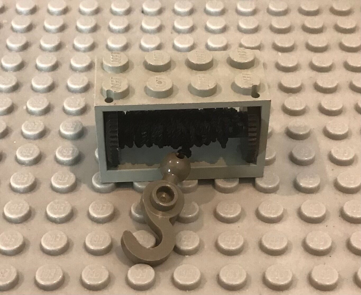 LEGO Light Gray String Reel 2 x 4 x 2 Holder, with String and Hook | eBay