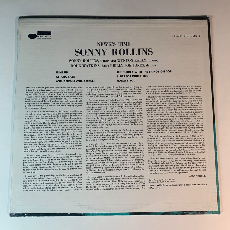 SEALED SONNY ROLLINS NEWK'S TIME c.1971-77 Blue Note BST 84001 LP | eBay