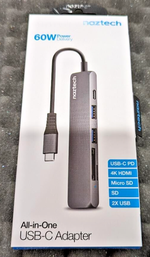 Naztech All-In-One USB-C PD, 4k HDMI, Micro SD, 2xUSB, 60W, 5Gbps ...