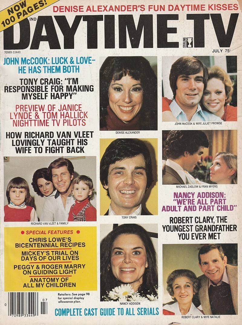 Daytime TV July 1976 JOHN MCCOOK-NANCY ADDISON-RICHARD VAN VLEET-JOHN ...