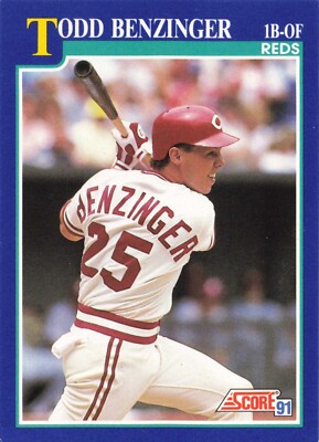 Todd Benzinger Cincinnati Reds 1991 Score Baseball Trading Card MLB #90 ...