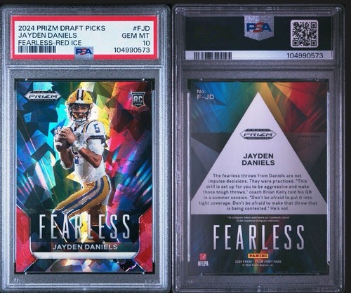 2024 Prizm Draft Picks - JAYDEN DANIELS - RC Fearless Red Ice #F-JD PSA ...